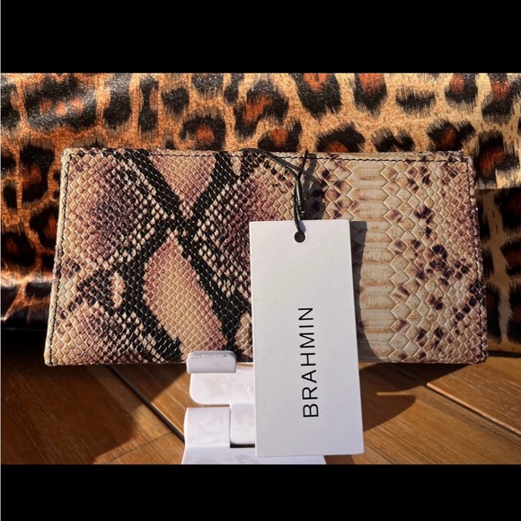 Brahmin | Bags | Brahmin Leaather Embossed Python Checbook Cover | Poshmark